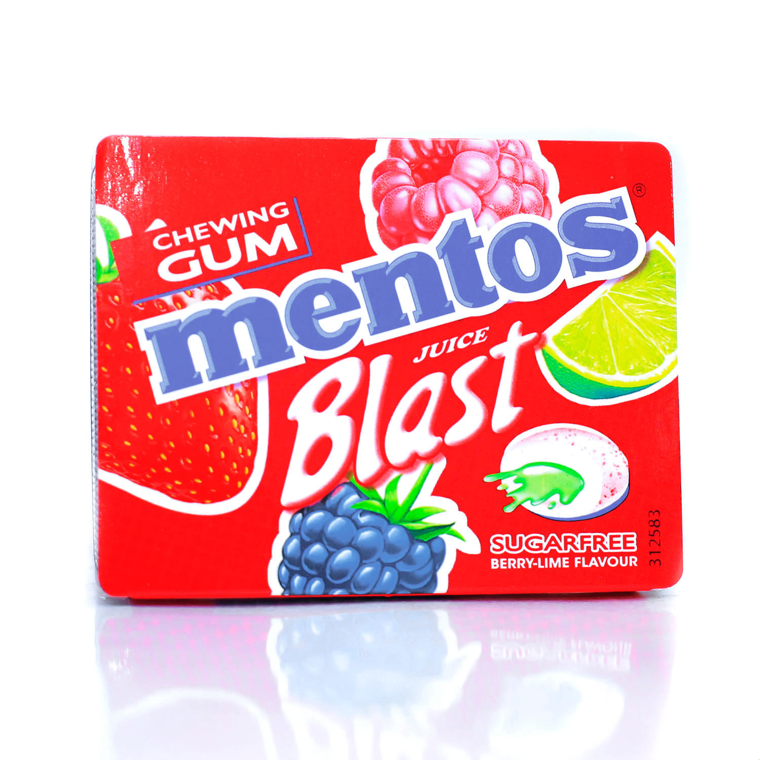 Mentos Juice Blast Chewing Gum, Berry Lime, - Jejetu